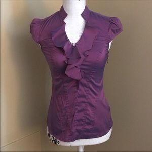 Express | Tops | Express Front Ruffle Blouse | Poshmark